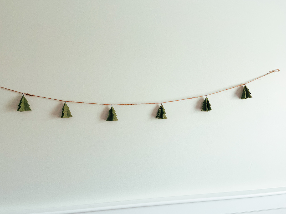 3D DIY Felt Christmas Tree Banner with Free Printable Template ...