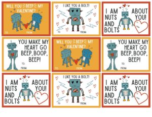 Robot Valentine Cards FREE Printable - OriginalMOM