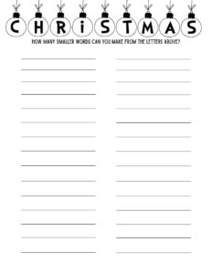 How Many Words Can You Make from Merry Christmas Free Printable ...