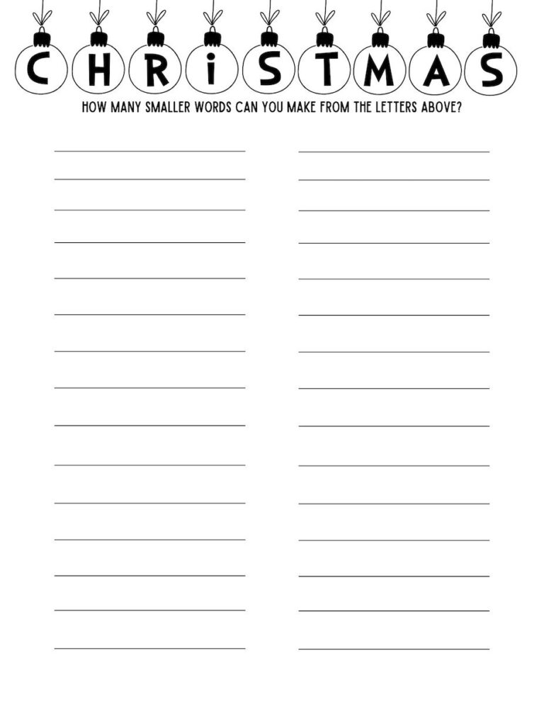 How Many Words Can You Make from Merry Christmas Free Printable ...