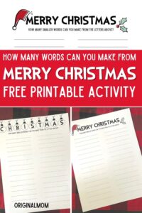 How Many Words Can You Make from Merry Christmas Free Printable ...