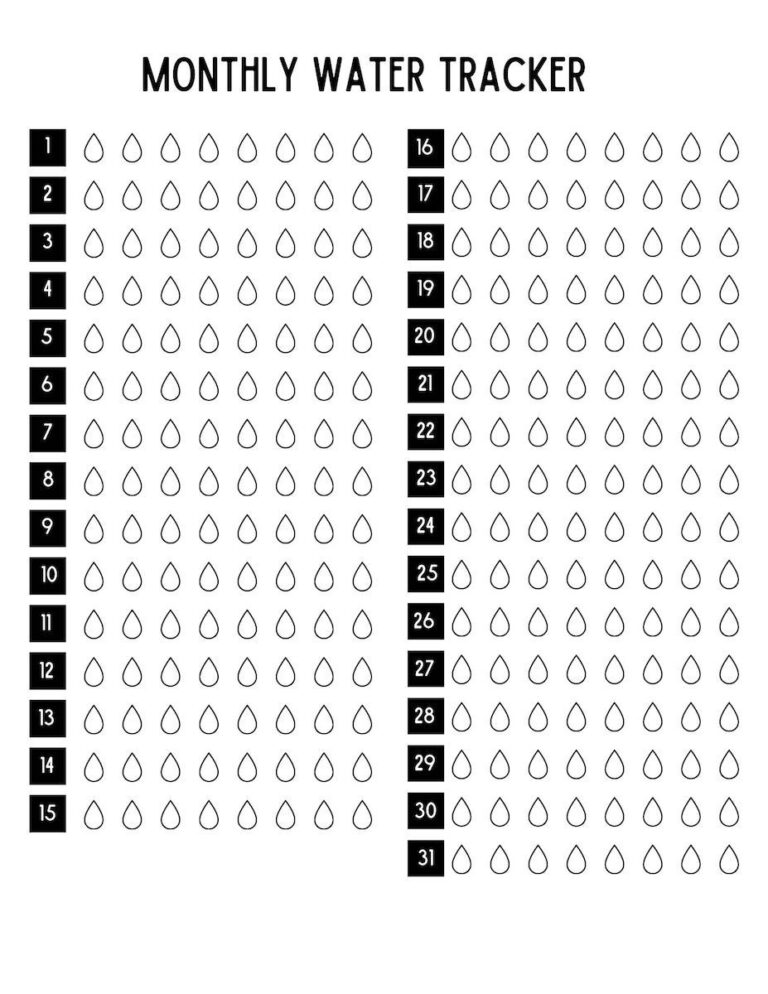 Free Monthly Water Tracker Printable + Tips for Tracking! - OriginalMOM