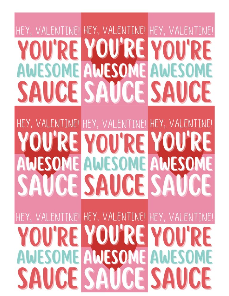 Awesome Sauce Valentine Free Printable - OriginalMOM