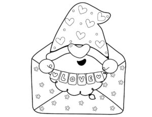 Valentine Gnomes Coloring Pages - OriginalMOM